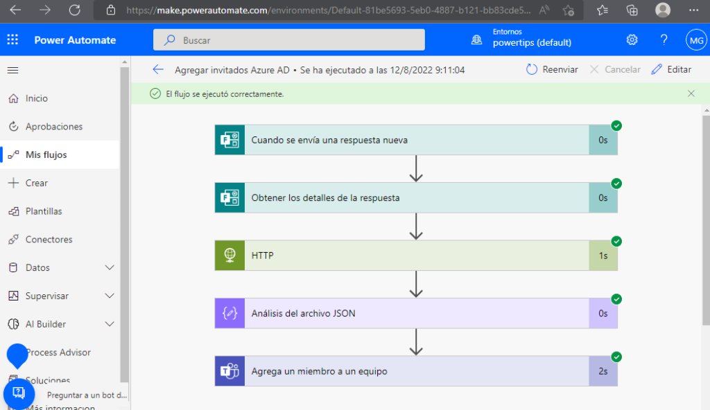 Agregar usuarios invitados a Microsoft Teams con Power Automate y la ...