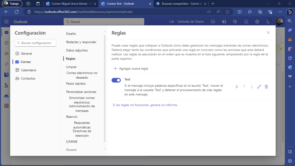 🏷️ TODO EN ORDEN 🧹 Creación de reglas de Outlook en buzones compartidos ...